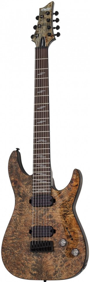 SCHECTER OMEN ELITE-7 CHAR - электрогитара, 24 лада, корпус: махагон c топом из капа, гриф: клён, накладка: палисандр, звукосниматели: HH Schecter Diamond Heretic, регулировки: громкость, тон, 5-ти позиционный переключатель, цвет: Charcoal