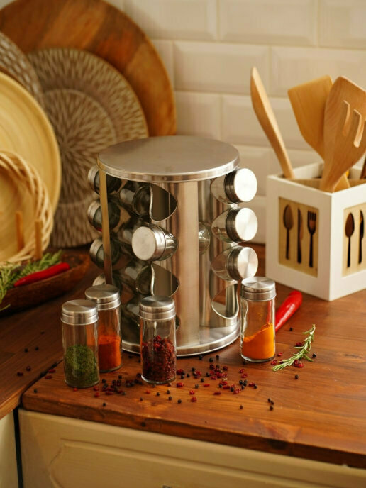 Набор банок для специй Spice Carousel 16 предметов, емкость для хранения приправ