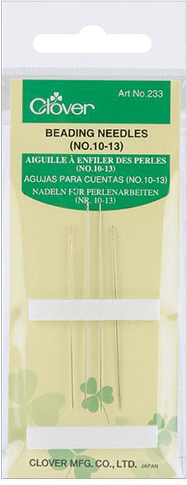 Иглы Clover для бисера № 10-13 (4 шт.)