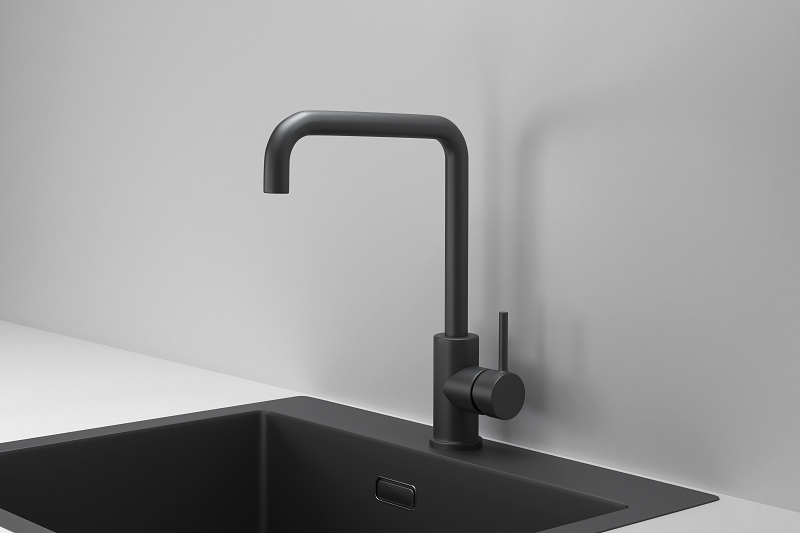 Смеситель для кухонной мойки GRANULA Kitchen Space 7110, черный матовый