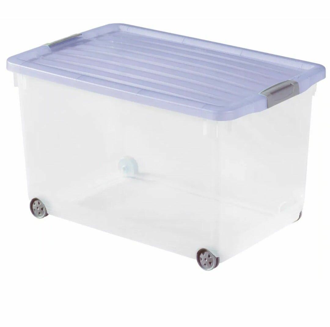 Контейнер с крышкой на колесах XL (55л)