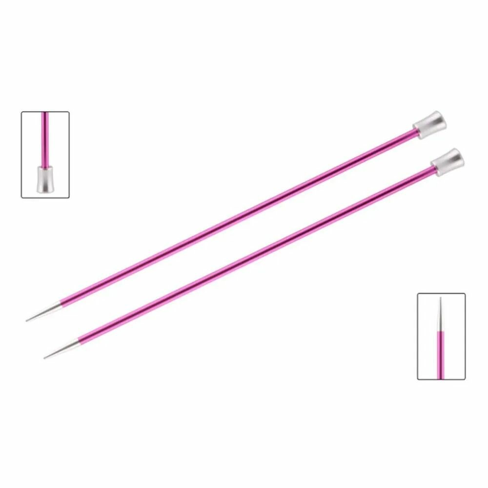 Спицы прямые "Zing" 10 мм/30 см, алюминий, рубиновый, 2 шт в упаковке, KnitPro, 47278