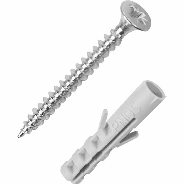 Дюбель потайной Standers PND 5x25 мм, с шурупом 3x35 мм, нейлон, 50 шт.