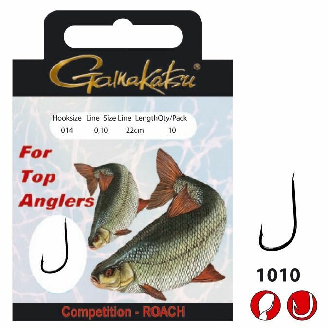 Крючок Gamakatsu Hook BKS-1010R Roach 22 см Comp №18 d0.08