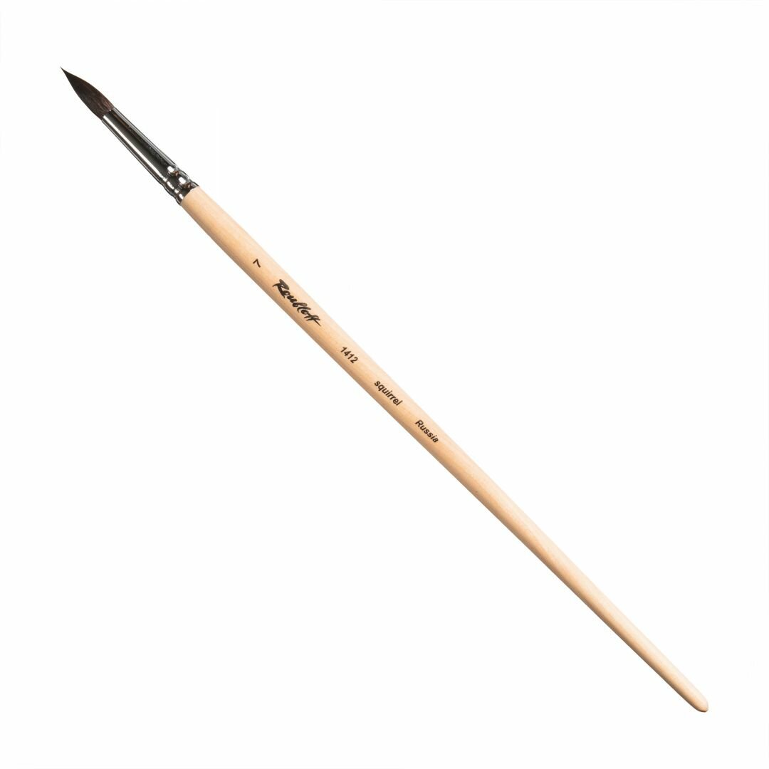 Кисть художественная для рисования Roubloff 1412 белка круглая № 7 длинная ручка