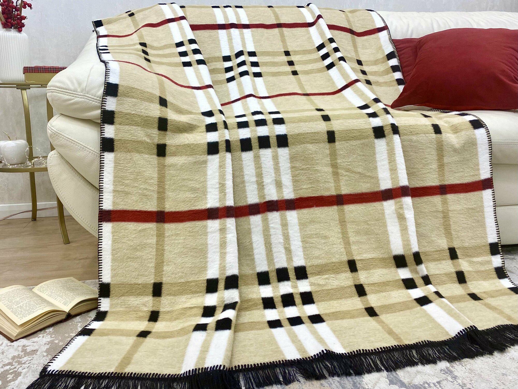 Плед Rajtex, Клетка, Хлопок, 150х220см Шотландка, Английская клетка, Бербери покрывало