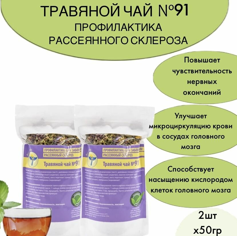 Травяной чай Волгаладь-91 Рассеянный склероз 2 упаковки по 50 г