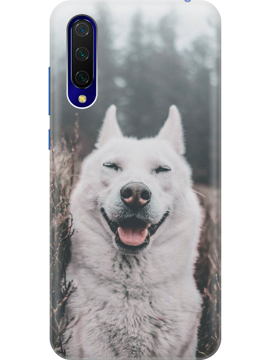 Силиконовый чехол на Xiaomi Mi 9 Lite, CC9, Сяоми Ми 9 Лайт, Ми СС9 с принтом "Довольный пес"