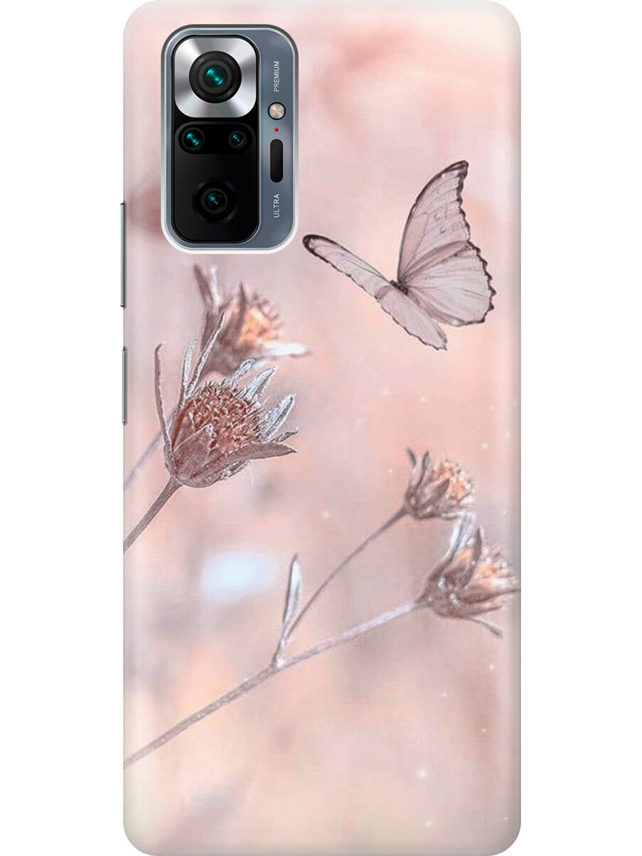 Силиконовый чехол на Xiaomi Redmi Note 10 Pro, Сяоми Редми Ноут 10 Про с принтом "Бабочка"