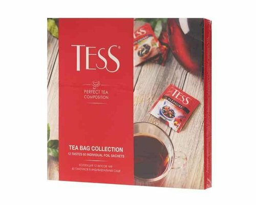 Коллекция чая и чайных напитков в пакетиках Tess, 60 пак/уп (Тесс ...