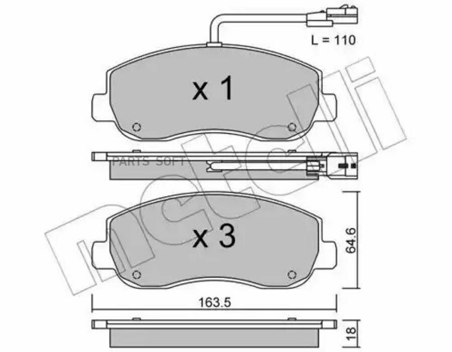 Колодки тормозные Metelli арт. 22-0898-0