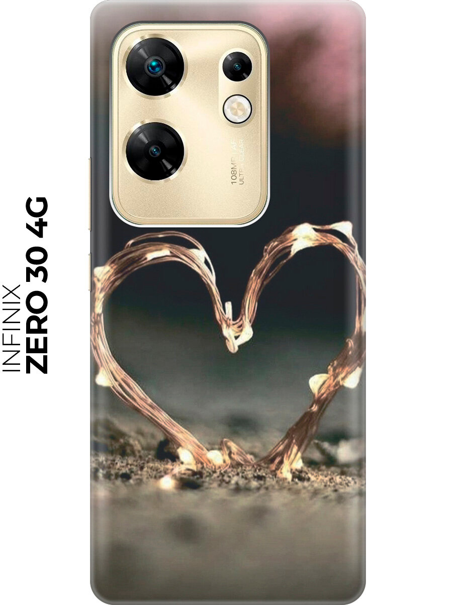 Силиконовый чехол на Infinix Zero 30 4G / Инфиникс Зеро 4г с рисунком "Светящееся сердце"