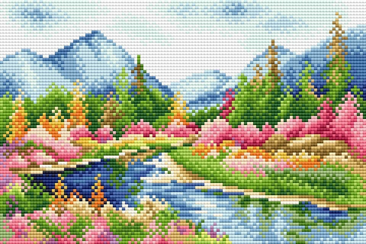 Набор для выкладывания стразами Brilliart "Озеро Джека Лондона" 30х20см