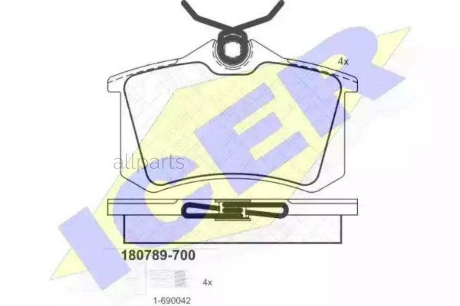 ICER 180789700 180789-700 колодки дисковые задние !\ VW Golf II/III/Passat 1.6-2.8/1.9TDi 88-99