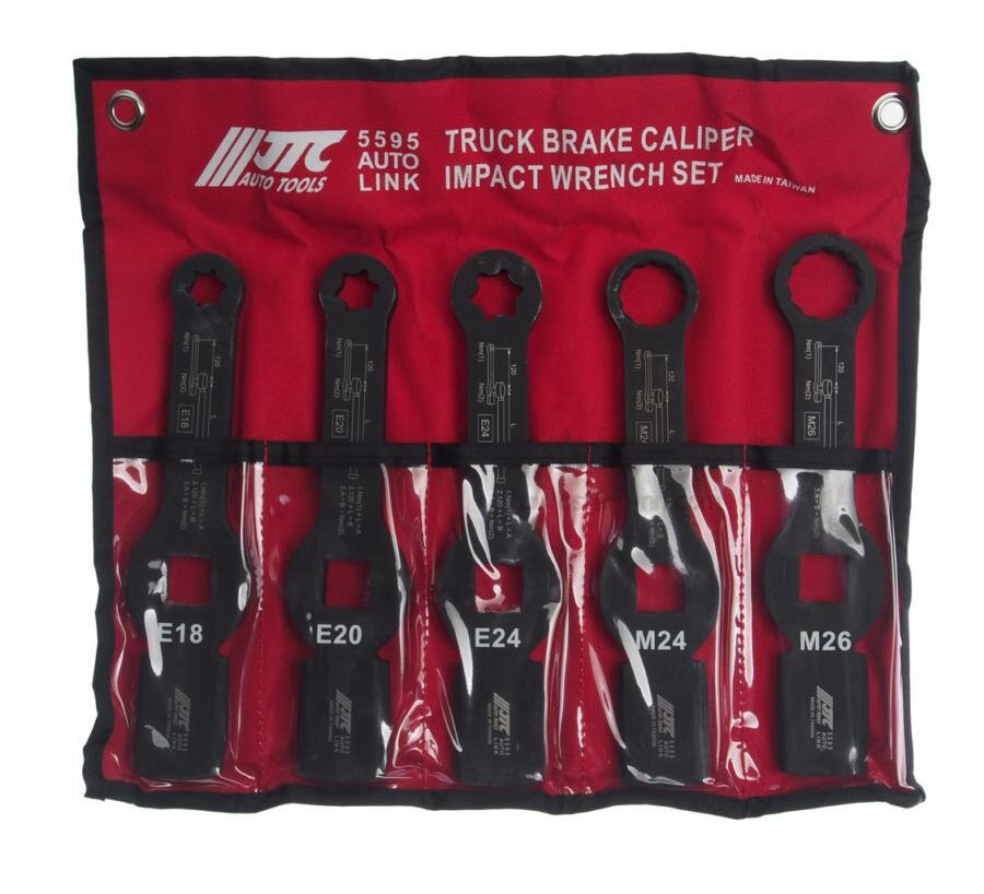 JTC JTC5595 Набор ключей для тормозных суппортов грузовых автомобилей Состав E18 E20 E24 M24 M26