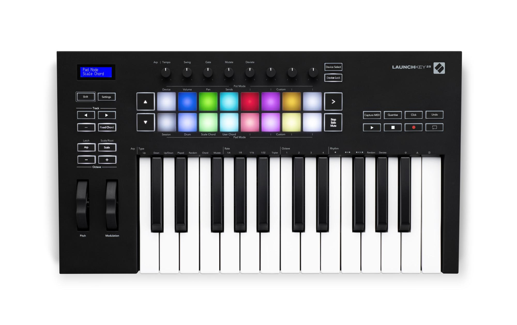 NOVATION Launchkey 25 [MK3] миди-клавиатура, 25 клавиш, Pitch/Mod контроллеры.