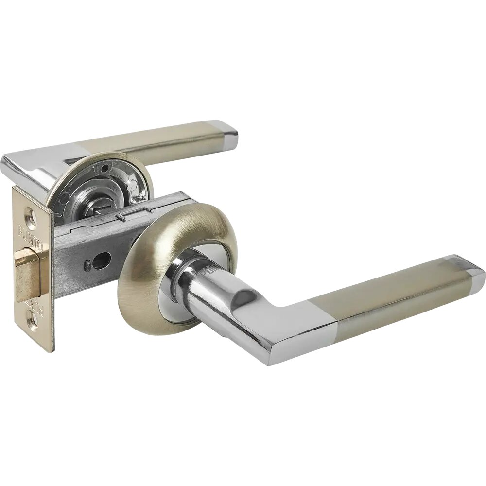 Дверные ручки Polo, без запирания, комплект, цвет никель/хром