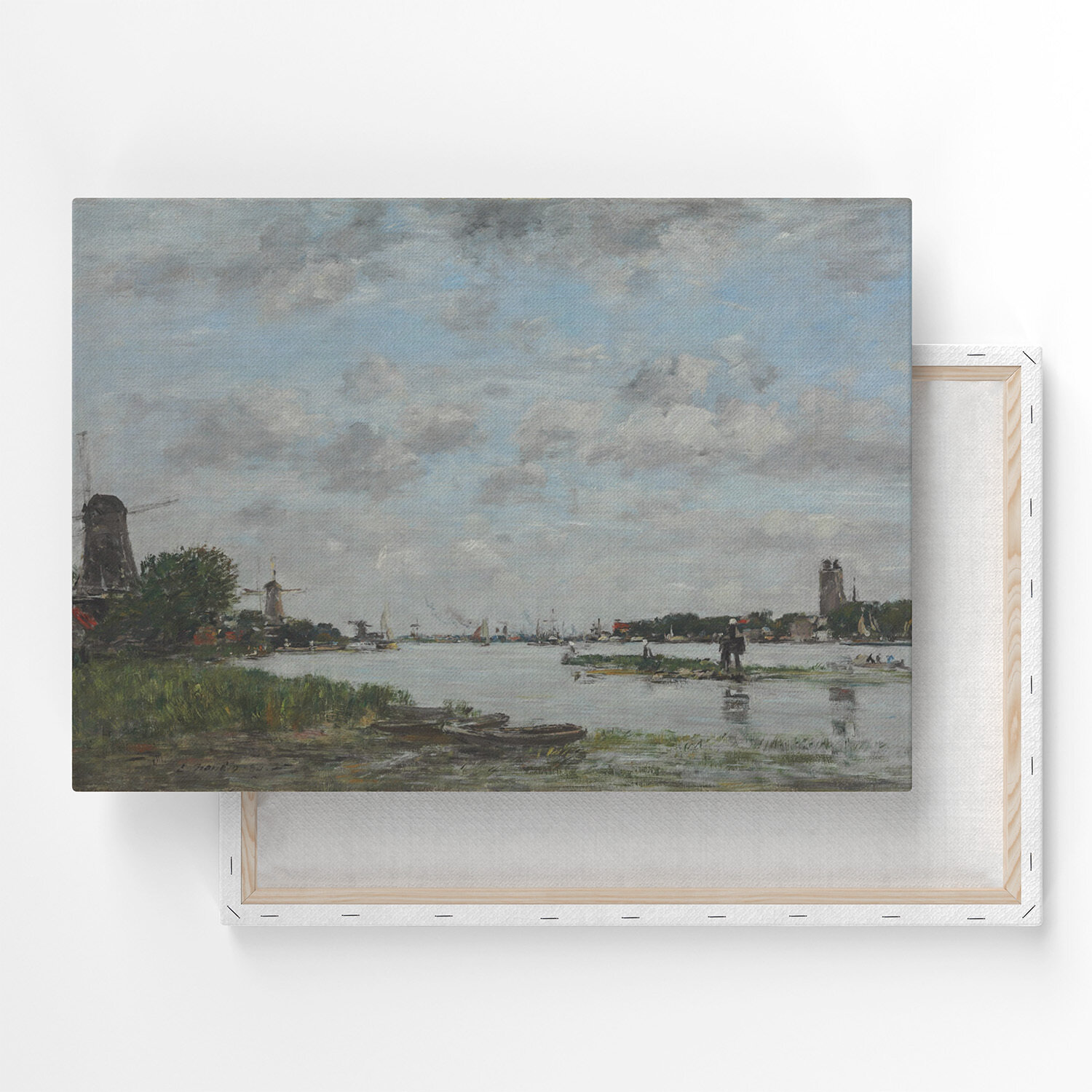 Картина на холсте, репродукция / The Maas near Dordrecht / Эжен Буден / Размер 40 x 53 см