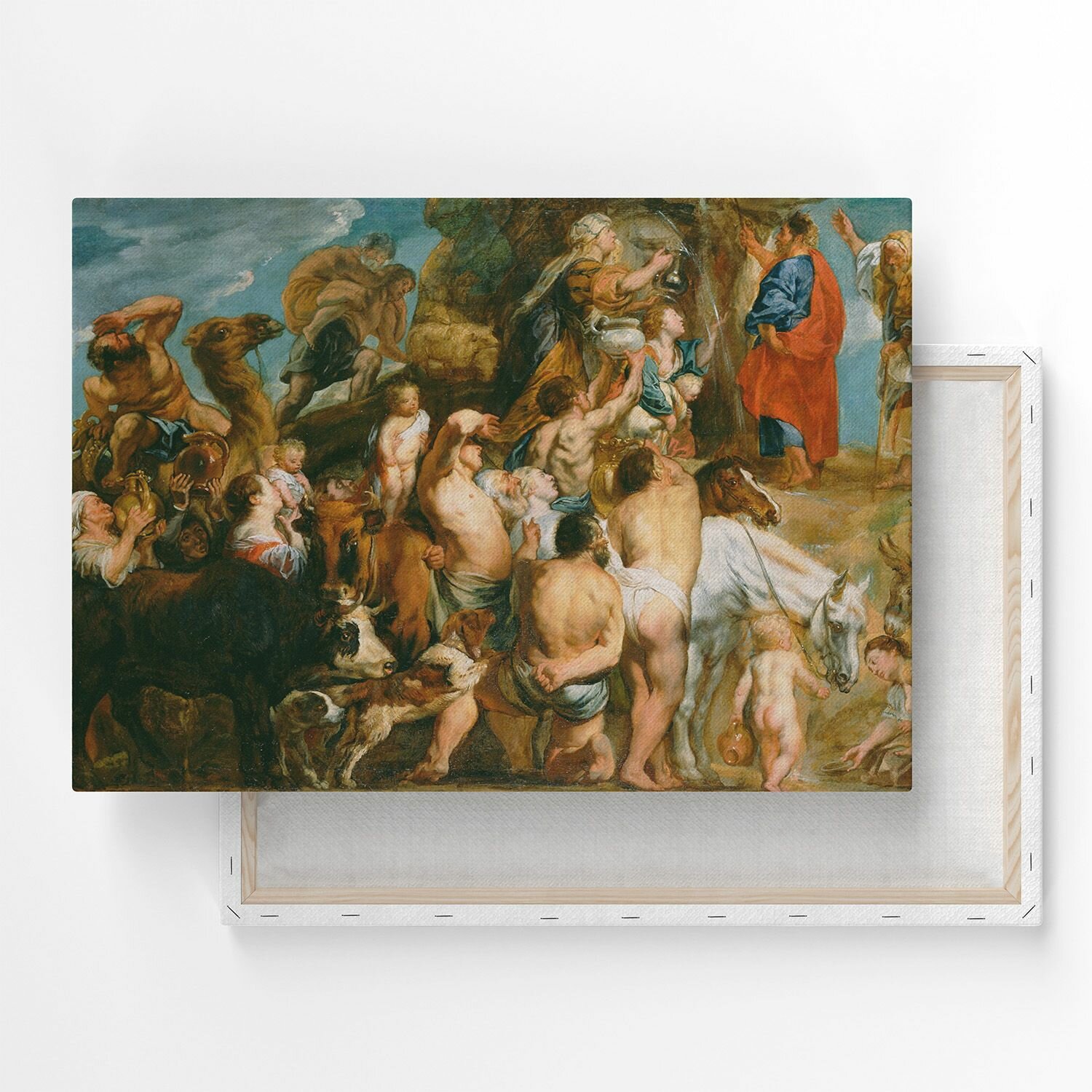 Картина на холсте, репродукция / Якоб Йорданс - Moses Striking Water from the Rock / Размер 60 x 80 см