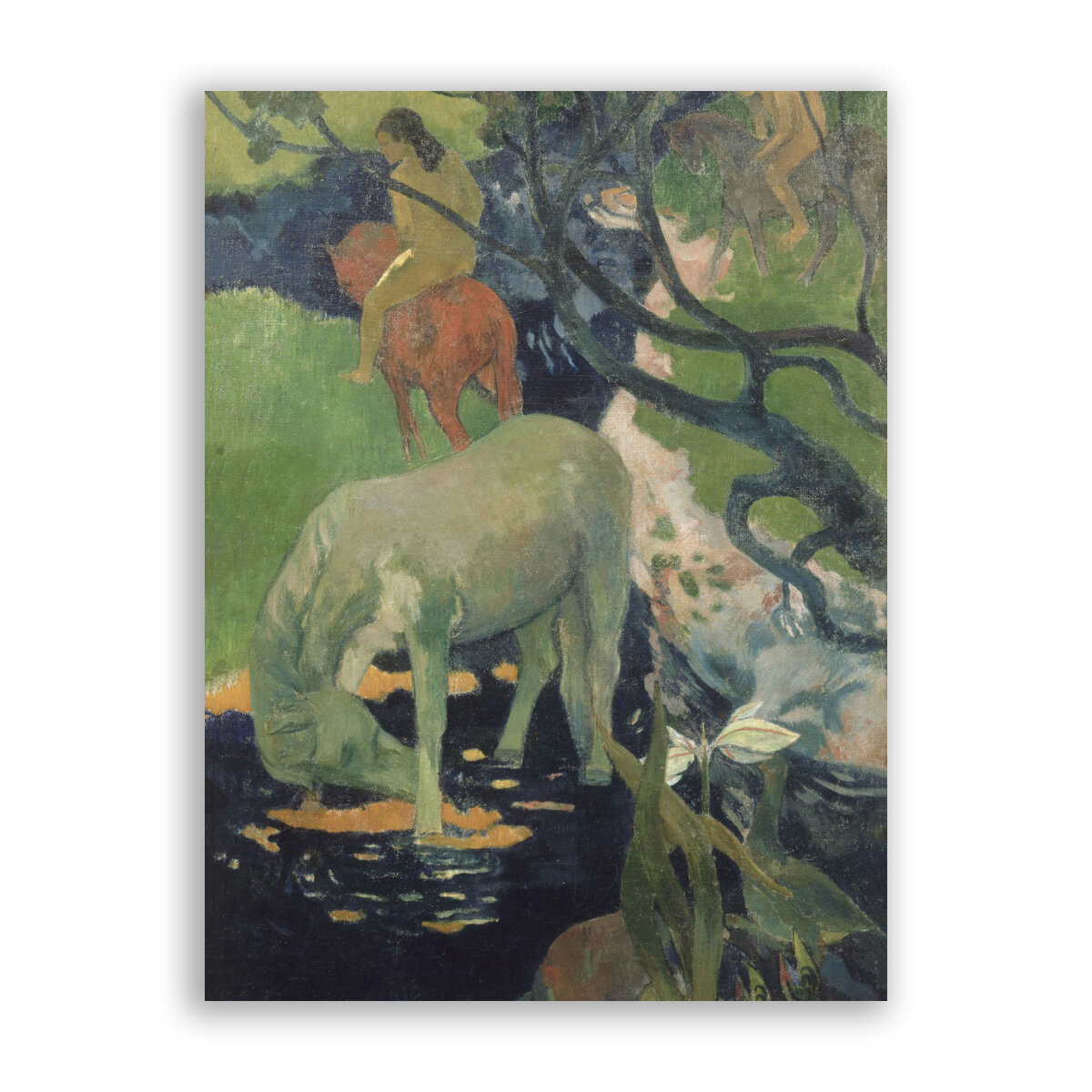 Картина на холсте, репродукция / Гоген Поль - Белая лошадь / Размер 80 x 106 см