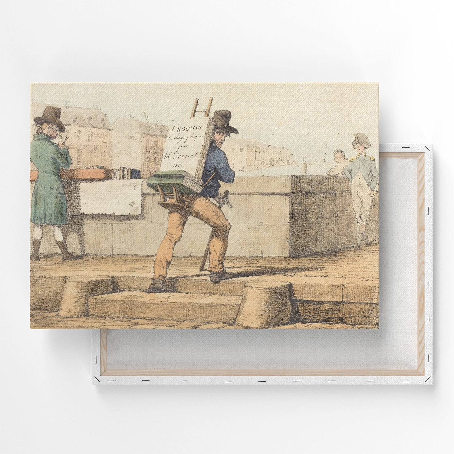 Картина на холсте, репродукция / Орас Верне - Artist Carrying Easel / Размер 60 x 80 см