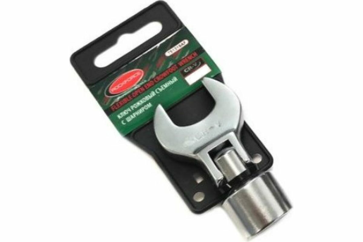 Ключ рожковый ROCKFORCE RF-751316AF, 16 мм, съемный, с шарниром 3/8", пластиковый держатель