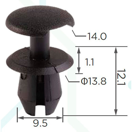 Клипса нажимная распорная универсальная (OEM: 3338676334FB) 773816