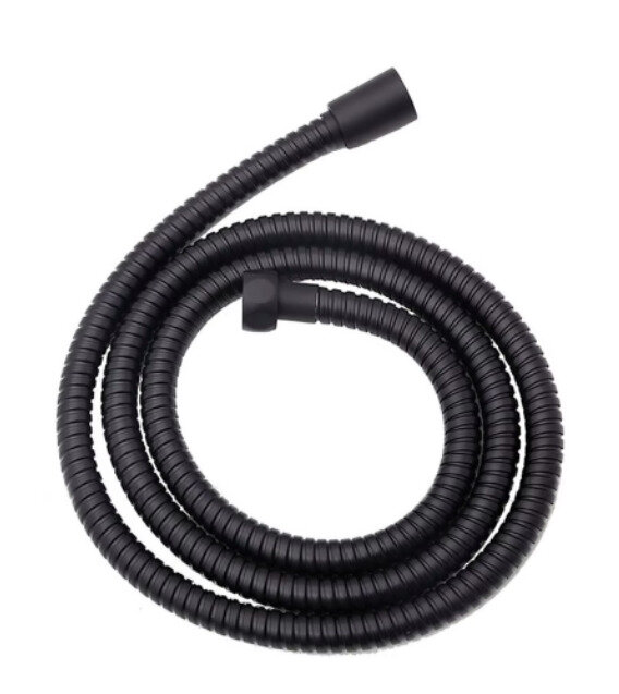 Ganzer шланг для душа Strong 1.5м, в мет. оплетке, растягивающийся, защита отпререкручивания, черный