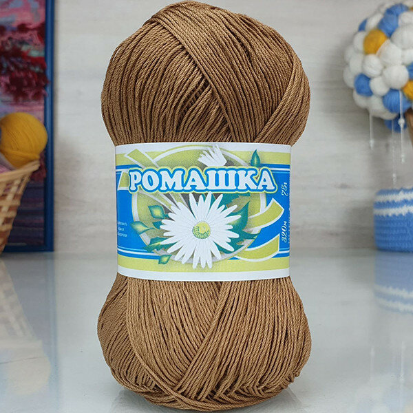 Пряжа ПНК им. Кирова ромашка 6106 т. бежевый (4 мотка)