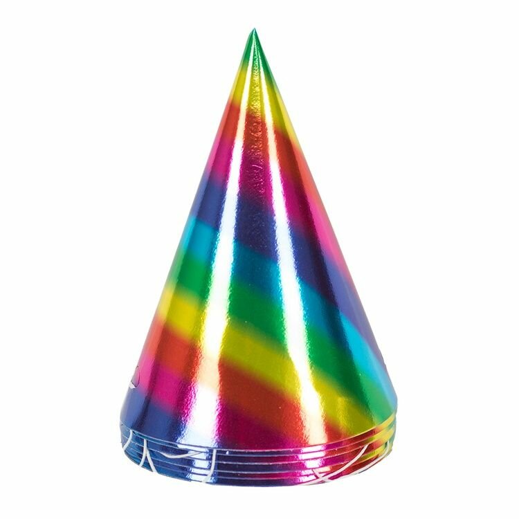 Колпак фольгированный Радуга 6 шт