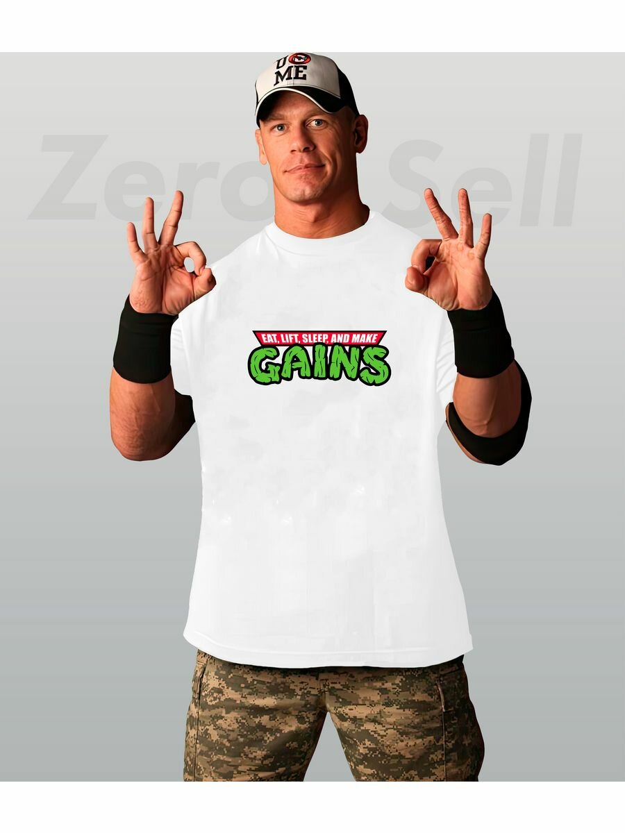 Футболка gains есть спать заниматься