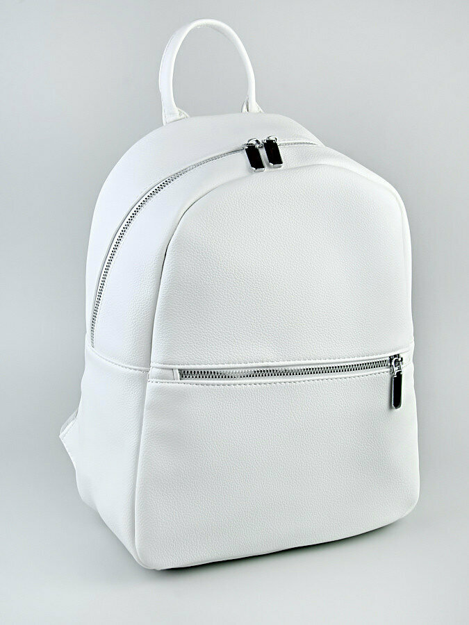 Рюкзак женский классический, стиль минималистический, повседневный экокожа от Skintera белый
