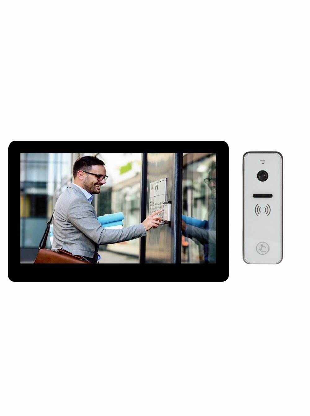Комплект видеодомофона Tantos NEO HD SE (черный) и iPanel 2 HD + (белая)