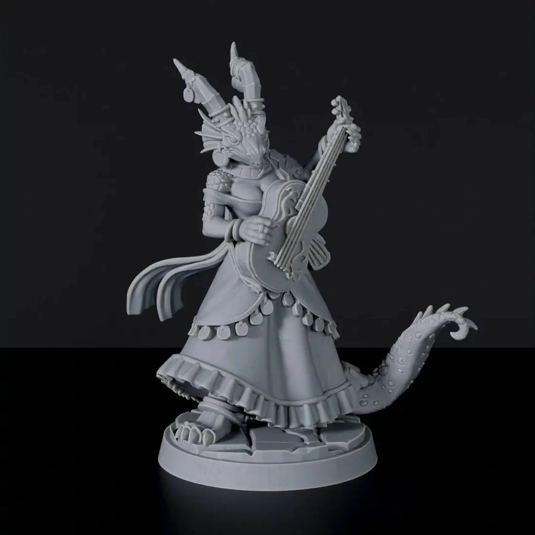 Миниатюра D&D "Драконорожденный бард" 32 мм (DnD, Dungeons & Dragons, ДнД, Подземелья и Драконы, Pathfinder)