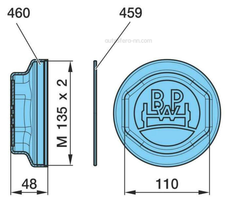 BPW 0521225980 крышка ступицы! M135x2/H48/SW110\ BPW