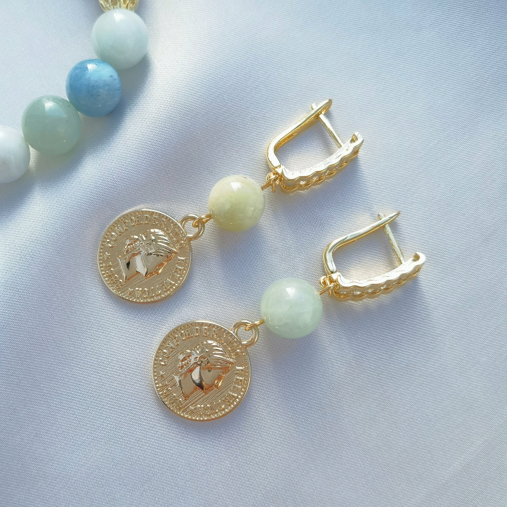 Серьги, берилл