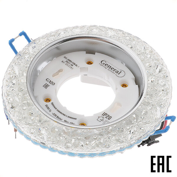 Светильник 661147 GCL-GX53-H38-BL-1 220В GX53 встраиваемый c подсветкой бабочки IP20 (General) (7 шт. в наборе)