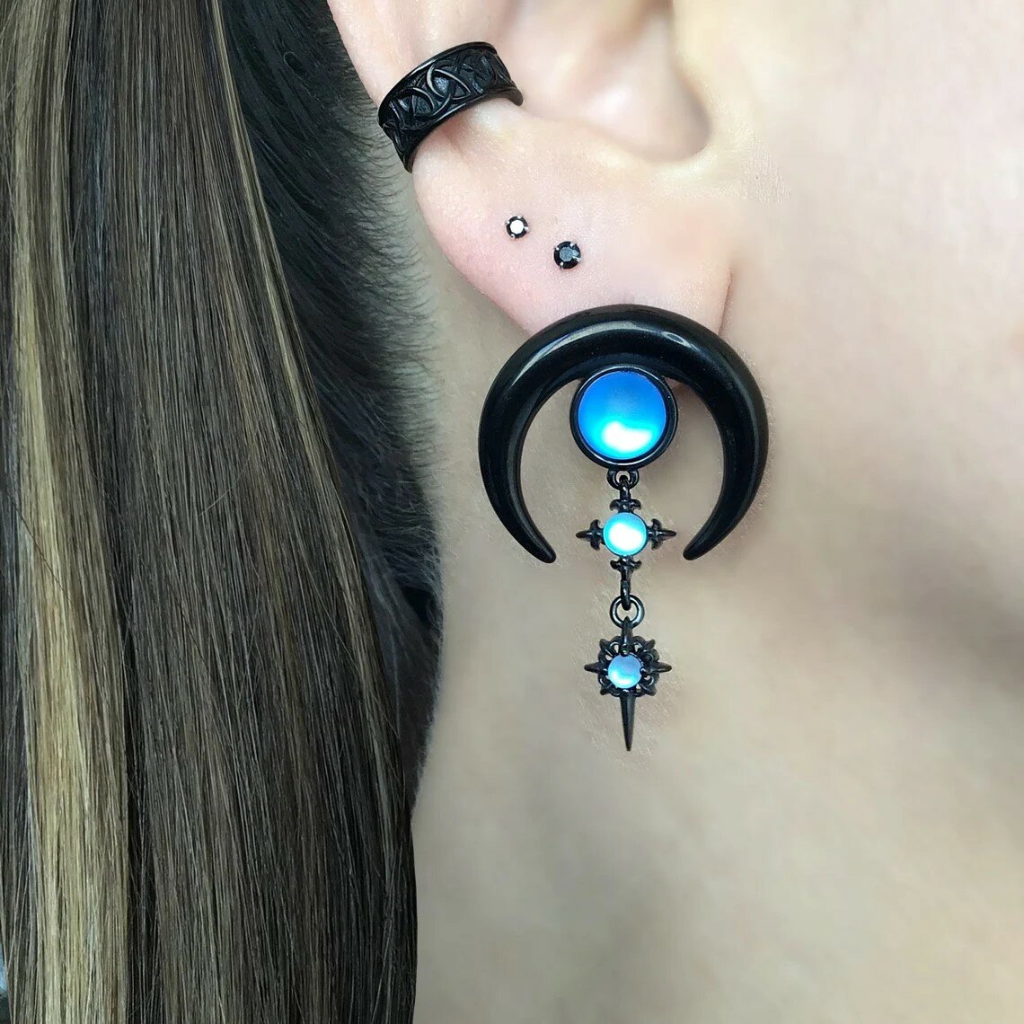 Серьги-трансформеры, славянский оберег, металл, искусственный камень