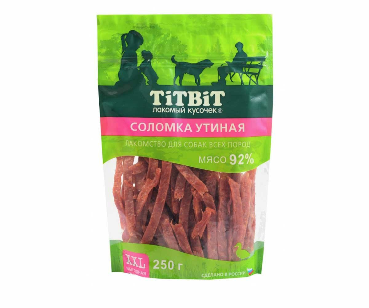 Лакомство TitBit для собак соломка утиная 250г xxl 024287 выгодная упаковка