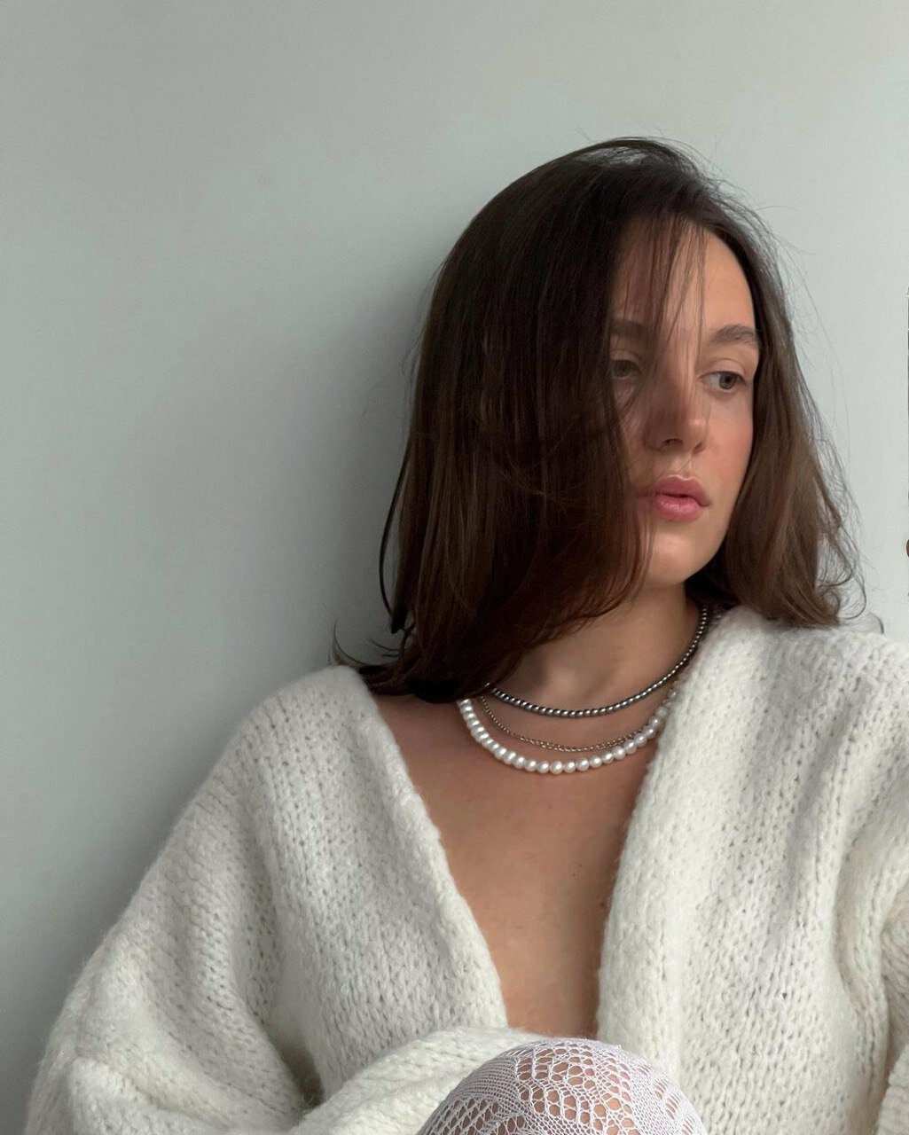 Колье Daily Daisy, жемчуг пресноводный, гематит, металл, длина 45 см — фото 1