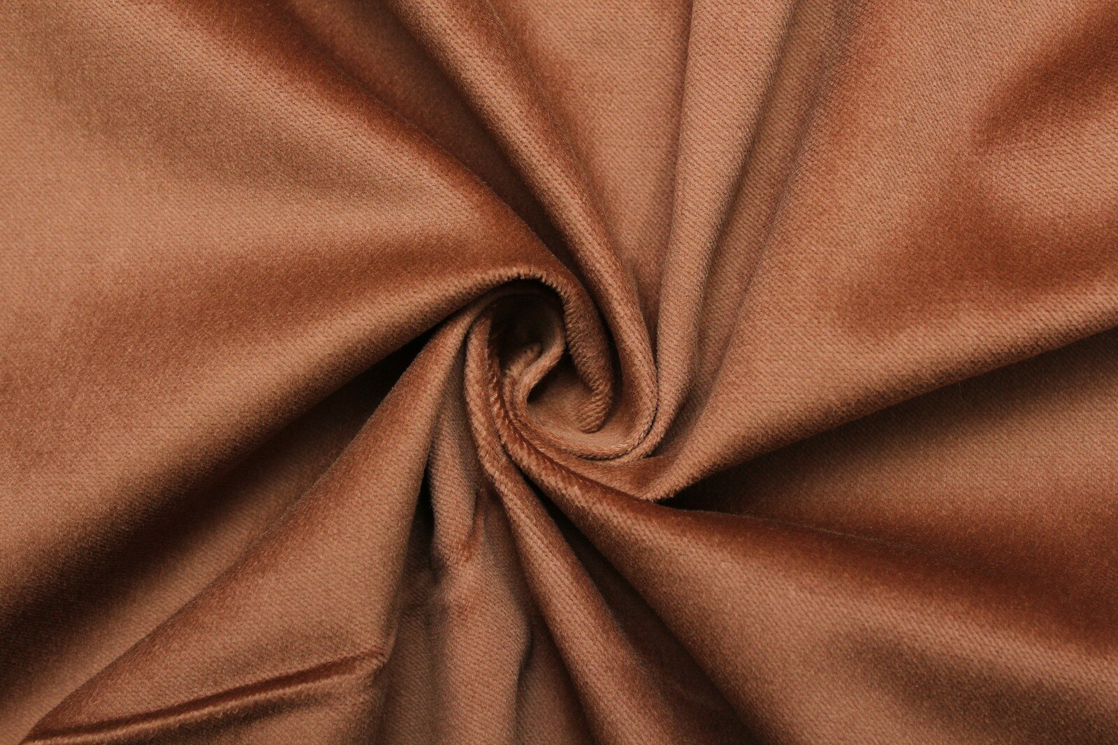 Ткань Бархат на хлопке карамельно-коричневый, ш148см, 0,5 м