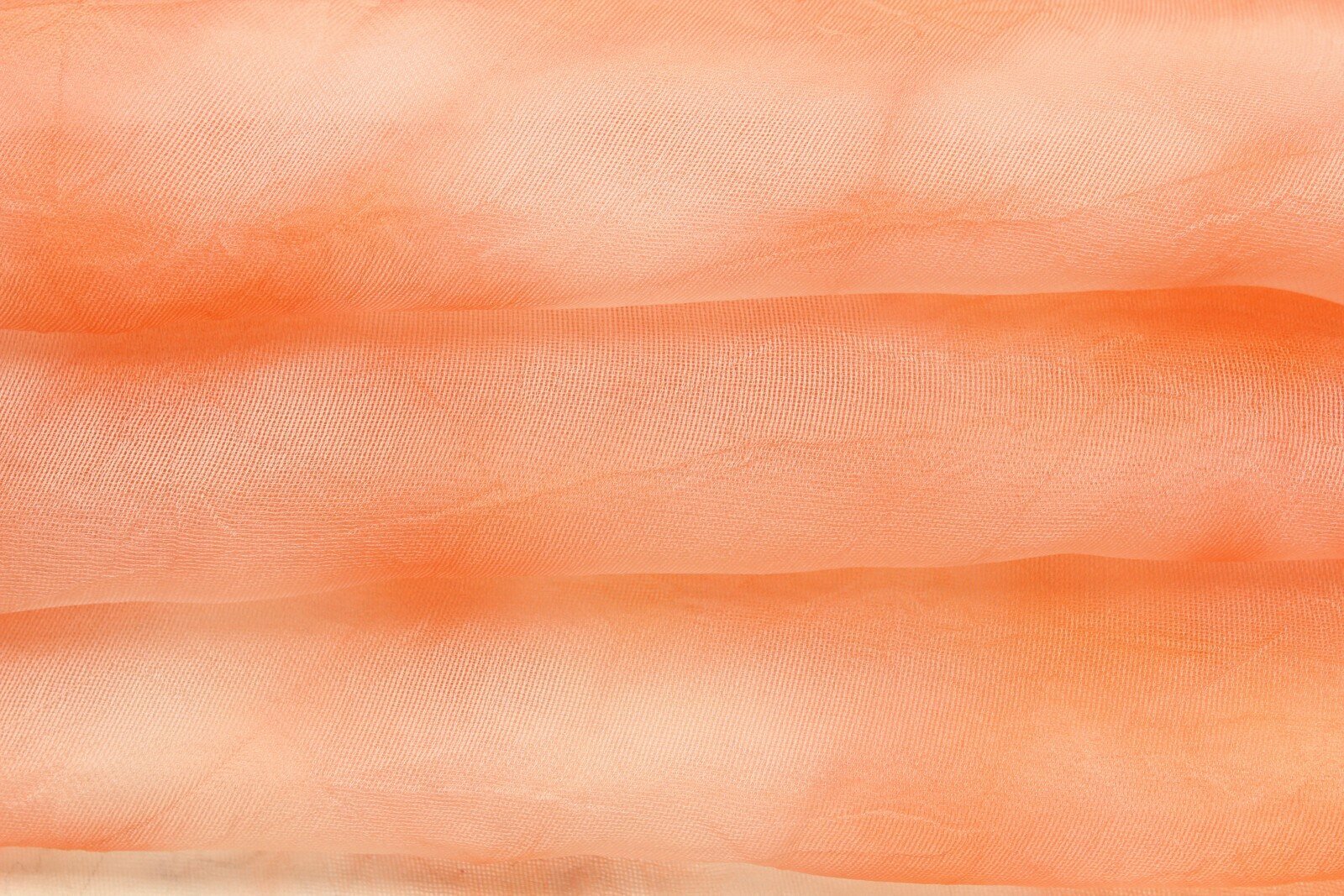 Ткань Шёлк-органза-вуаль P.A.P.O.S.H. оранжево-коралловая сетчатая, ш140см, 0,5 м