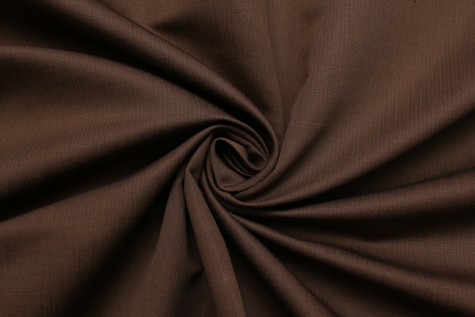 Ткань Лён костюмный "Nino" коричнево-шоколадный с рисунком в ёлочку, ш152см, 0,5 м