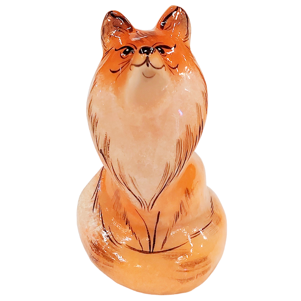 Фигурка из камня селенита "Лиса Элла"