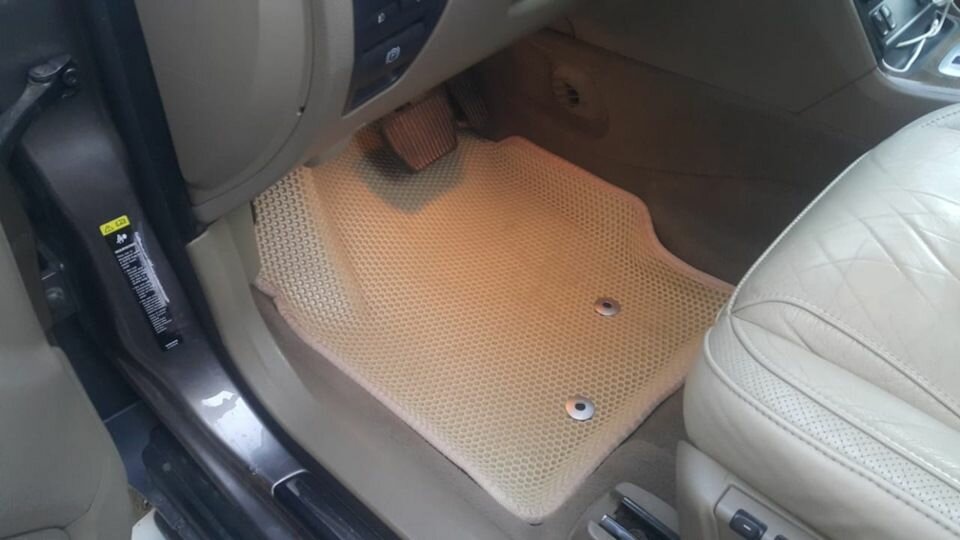 Ковры в салон 3D EVA для Volvo XC 90 (2002-2014). Сборка - Европа. 1-е поколение. Цвет Бежевый/Бежевый