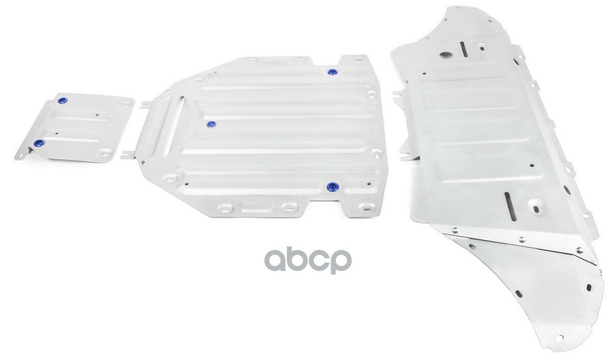 Комплект защит картер + КПП + РК (алюминий 3 мм) + комплект крепежа для Audi Q8 2019- (V - 3.0 340 л. с.) Rival арт. K333.0348.1