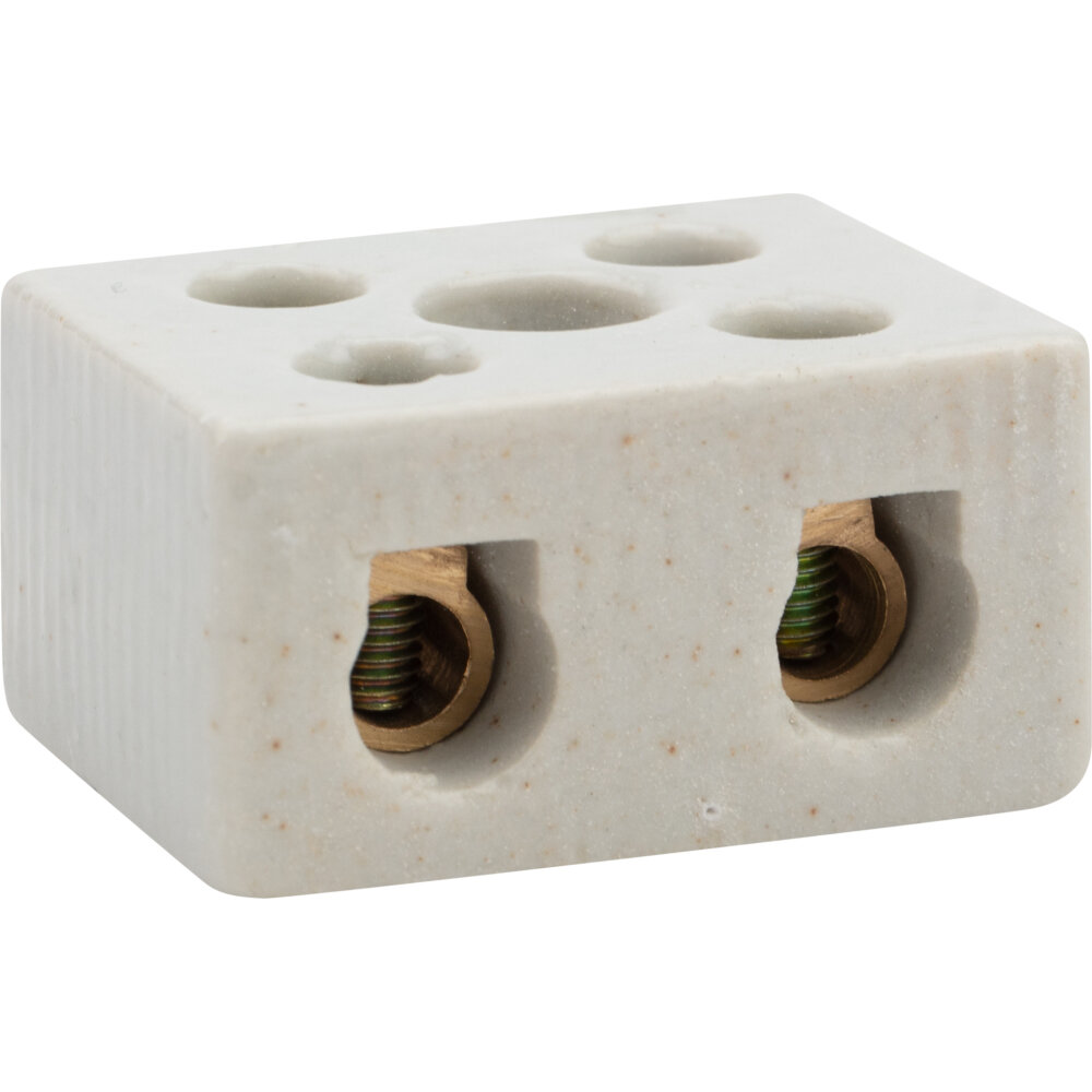 Керамическая винтовая клемма REXANT 2 пары 16 мм2 с крепежным отверстием 50 шт 07-6224