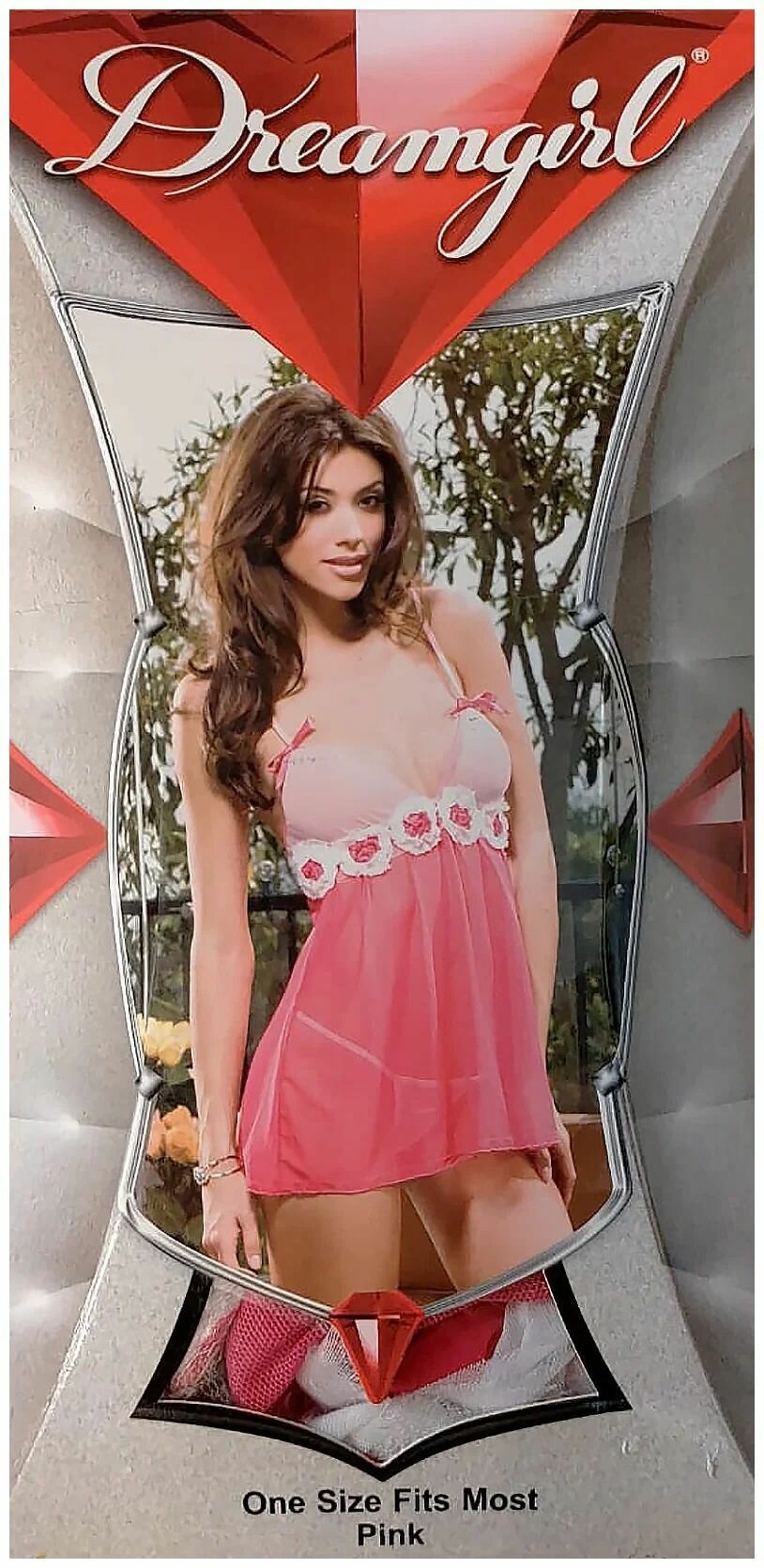 Двухцветный бэби-долл от Dreamgirl с контрастным цветочным акцентом, OS