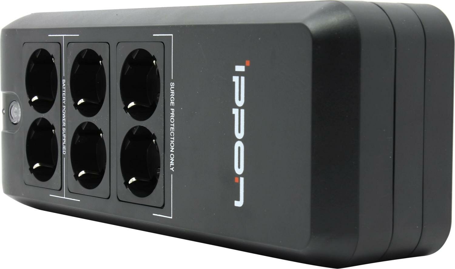 Источник б. п. UPS IPPON BACK Verso 400VA (200Вт/12В/4.5Ач х1шт/170-270В/евро-розетки 6шт.)Black