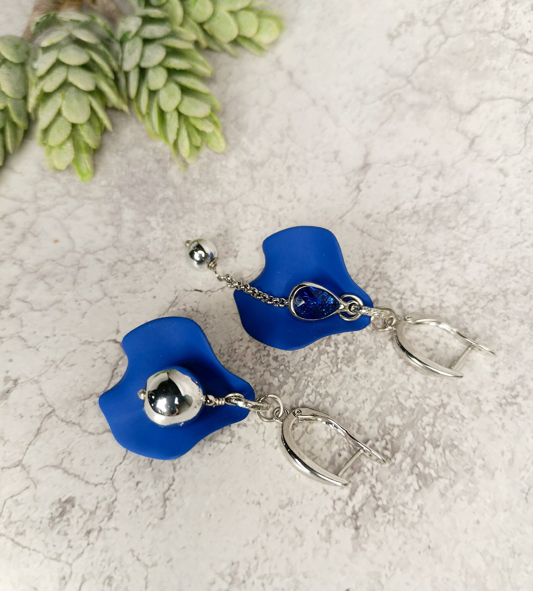 Серьги, гематит